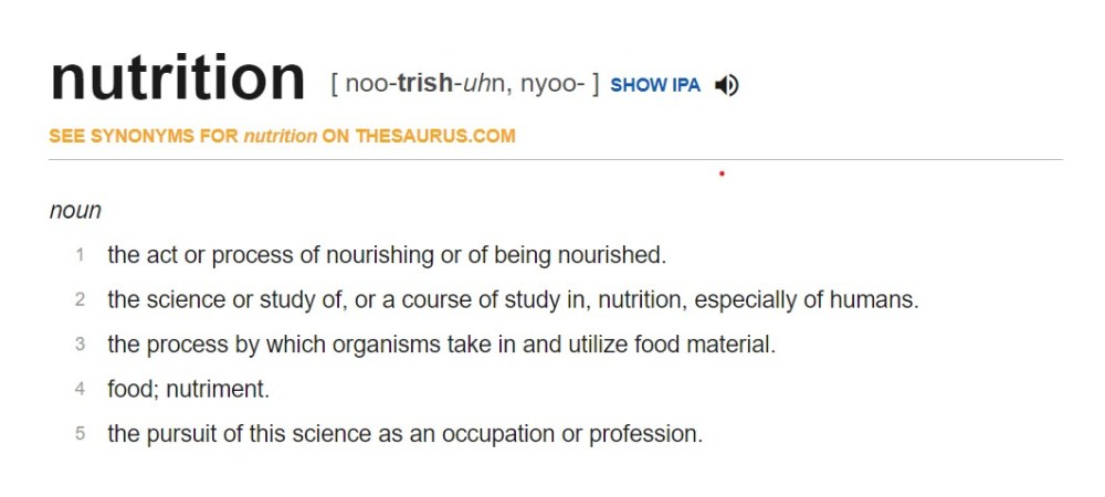 Do you know what the word “Nutrition” means? – Lifestyle Coaching